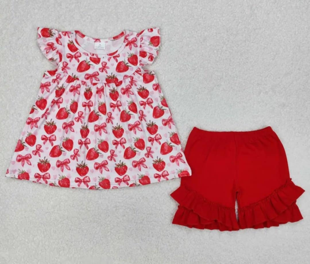 Strawberry Bow Tunic & Short Set